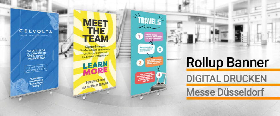 Rollup Banner Express drucken | Digitaldruck Messe Düsseldorf